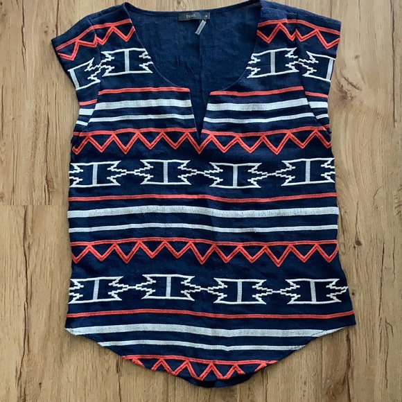 HTML | Tops | Thml Womans M Sleeveless Top Navy Blue Red White ...